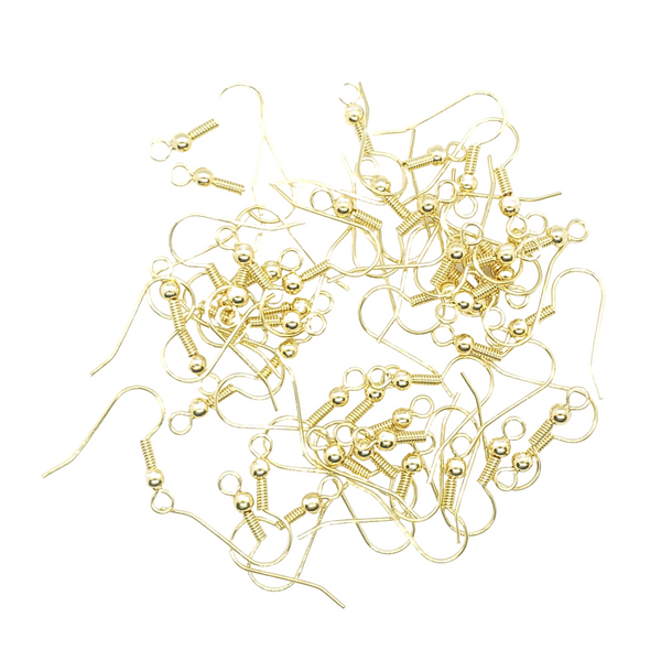 19mm gold plated metal fish hook ear wires, 48 ct. (24 pair) – My ...